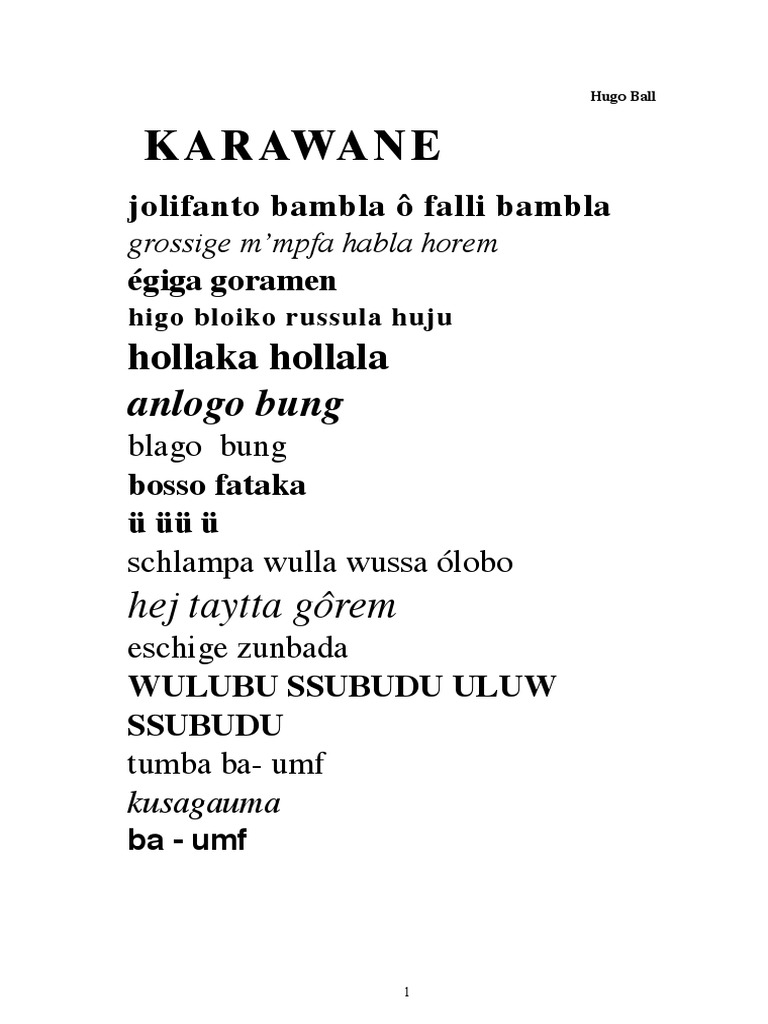 Karawane PDF | PDF