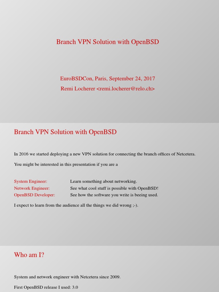 OpenBSD Branch VPN Setup Guide | PDF | Router (Computing) | Computer Network