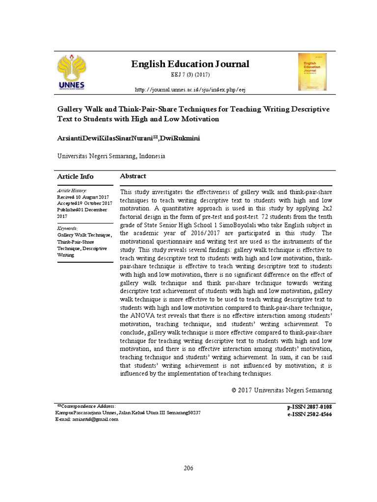 English Education Journal | PDF | Sampling (Statistics) | Motivation