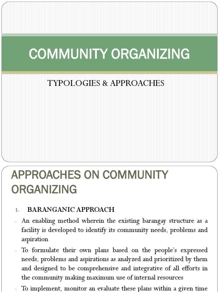 Baranganic Approach in Community Organizing | PDF | Community ...