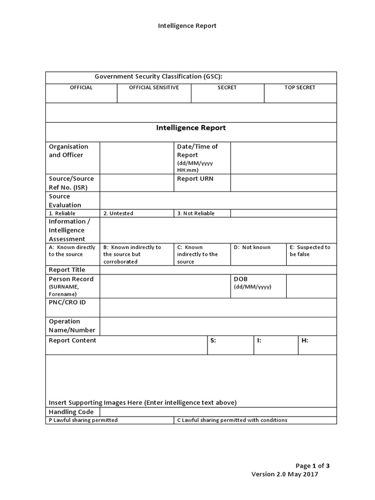 Intelligence Report v2.0 | PDF | Classified Information | Security