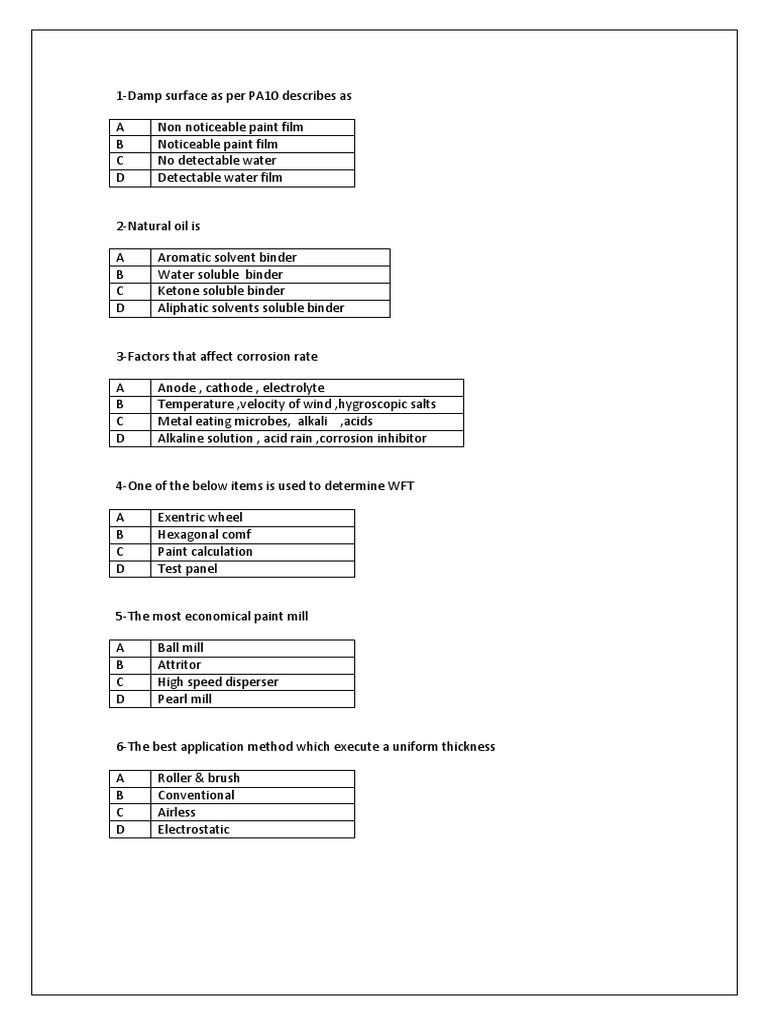 GENERAL TEST From Actual BGAS Exams | PDF | Paint | Anode