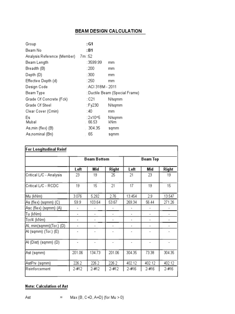 Beam Design Calculation | PDF | Architectural Elements | Steel