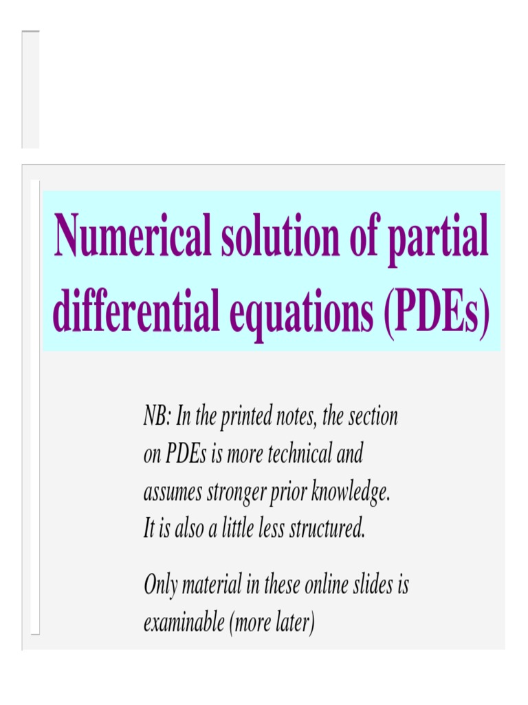 Partial Differentiation Equation - PDE | PDF | Partial Differential ...