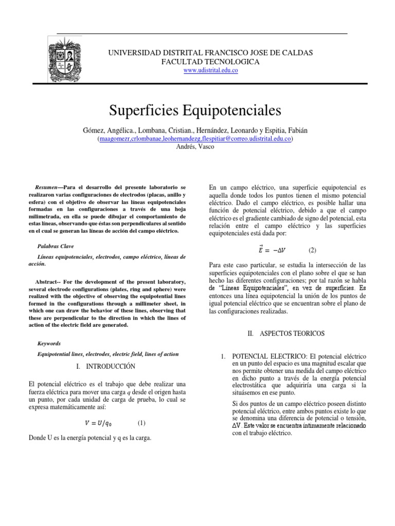 Superficies Equipotenciales | PDF | Energía potencial | Campo eléctrico