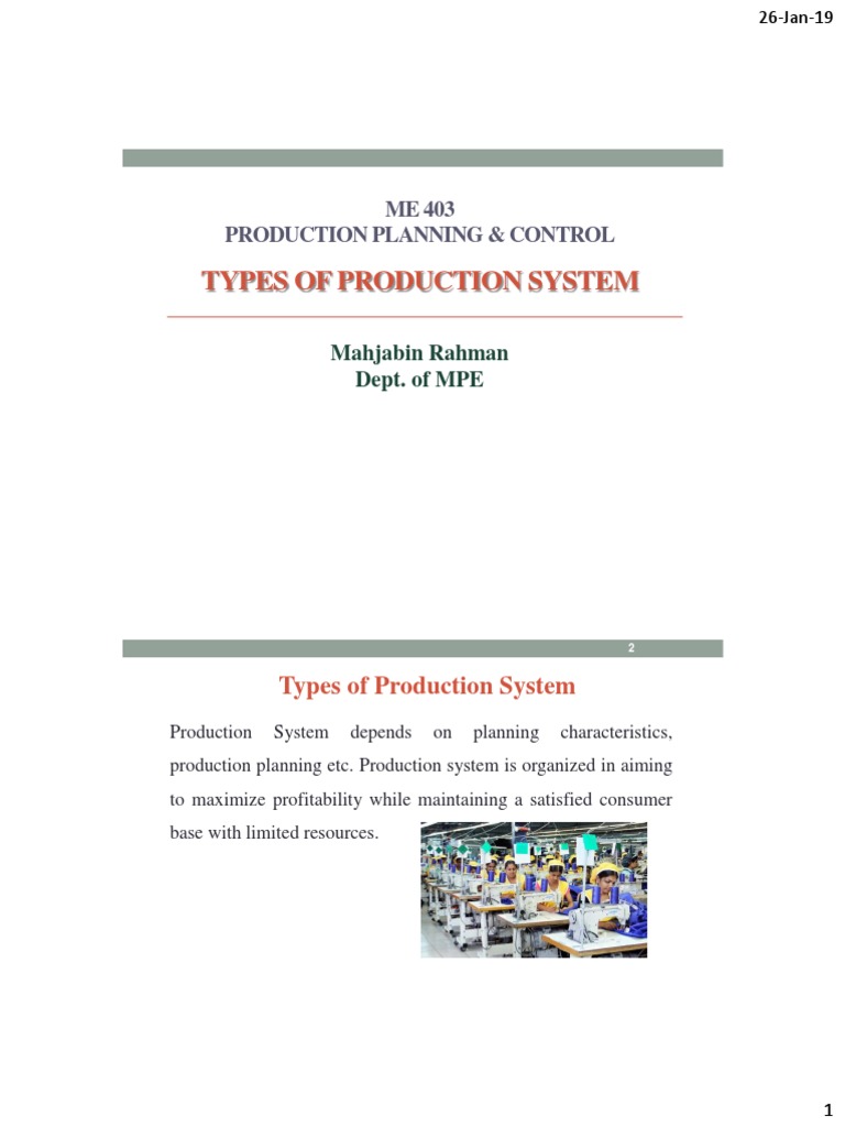 Types of Production System | Download Free PDF | Mass Production | Retail