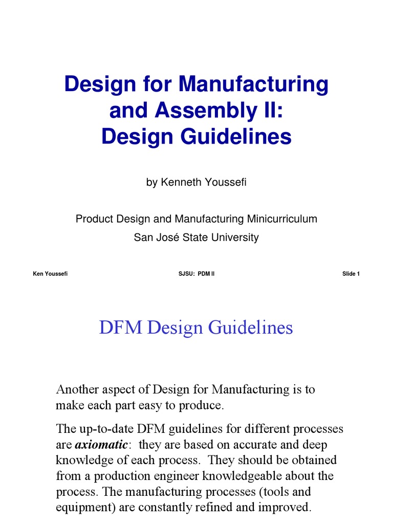 DFMA II Design Guidelines | PDF | Casting (Metalworking) | Plastic