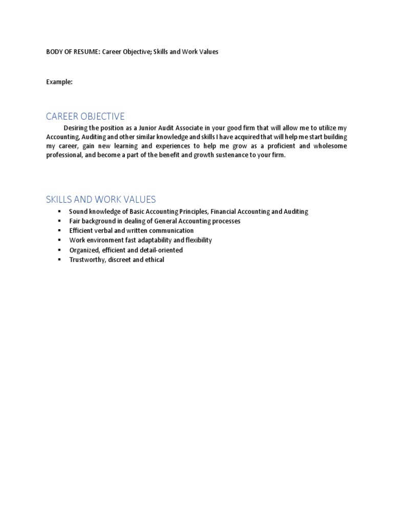 Junior Audit Associate Resume | PDF | Finance & Money Management