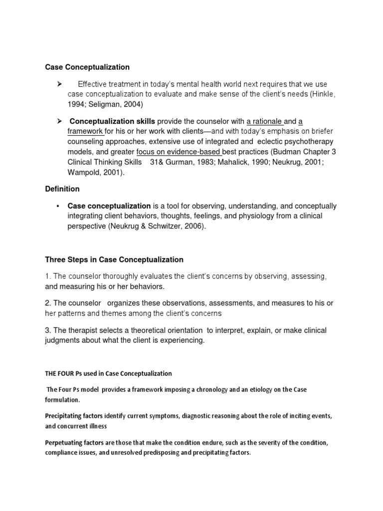 The Four Ps Used In Case Conceptualization Pdf
