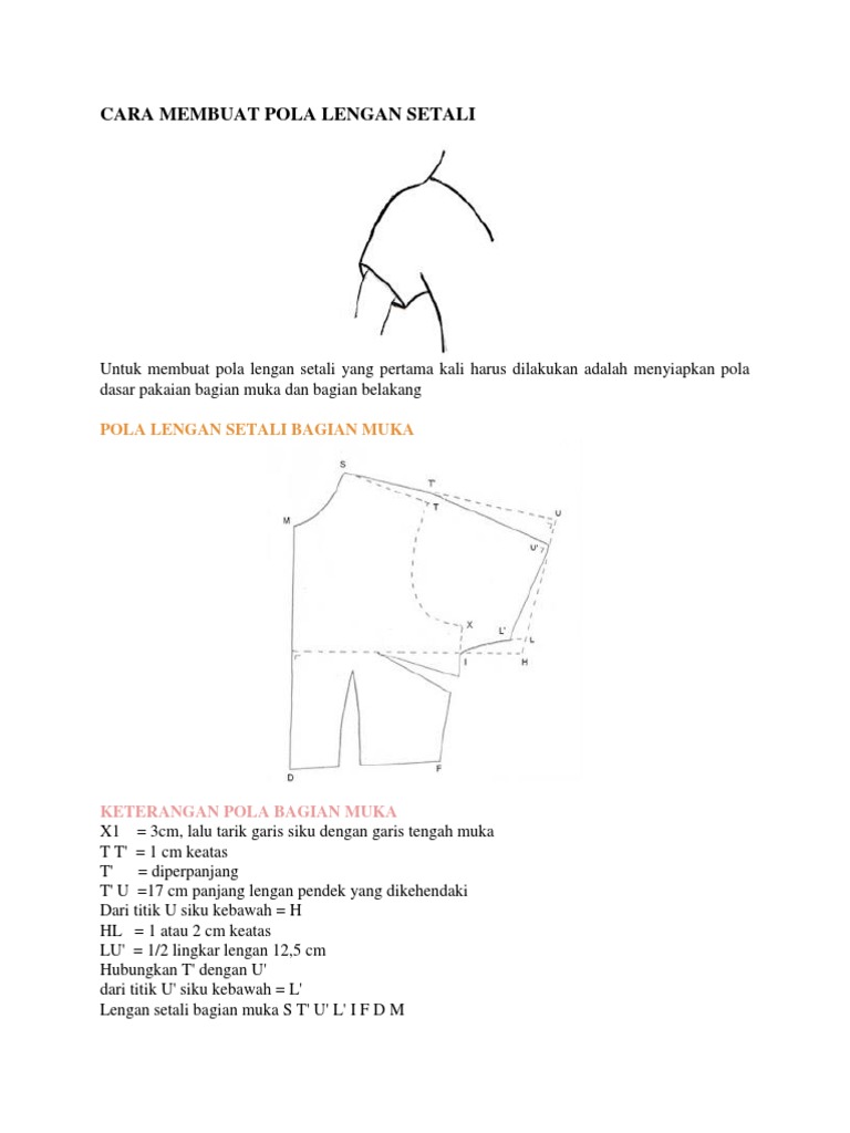 Cara Membuat Pola Lengan Setali | PDF