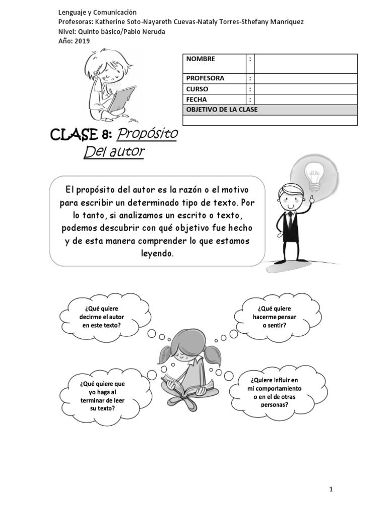 Clase 8 PROPOSITO DEL AUTOR | PDF