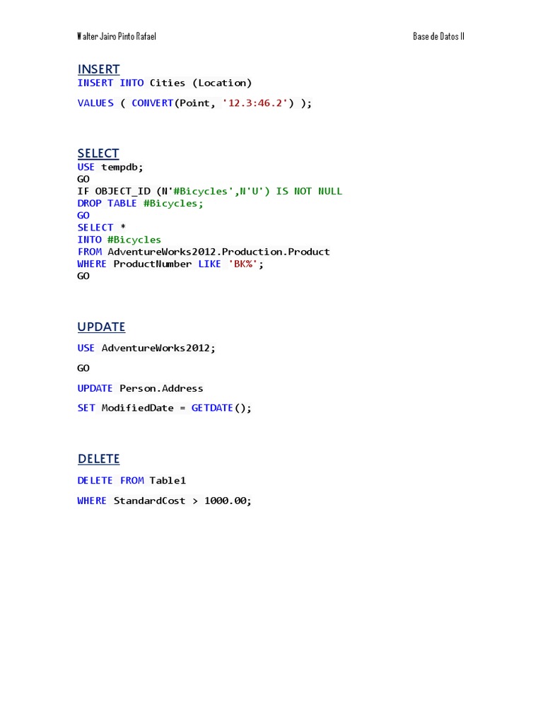 Base de Datos II | PDF