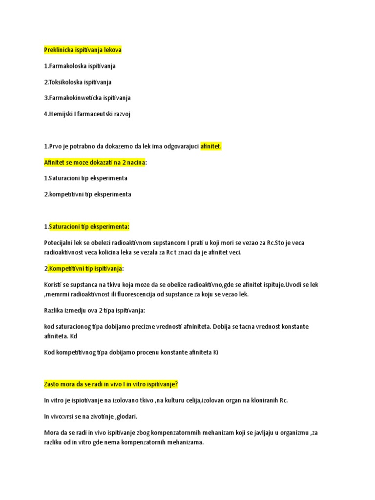 Preklinicka Ispitivanja | PDF