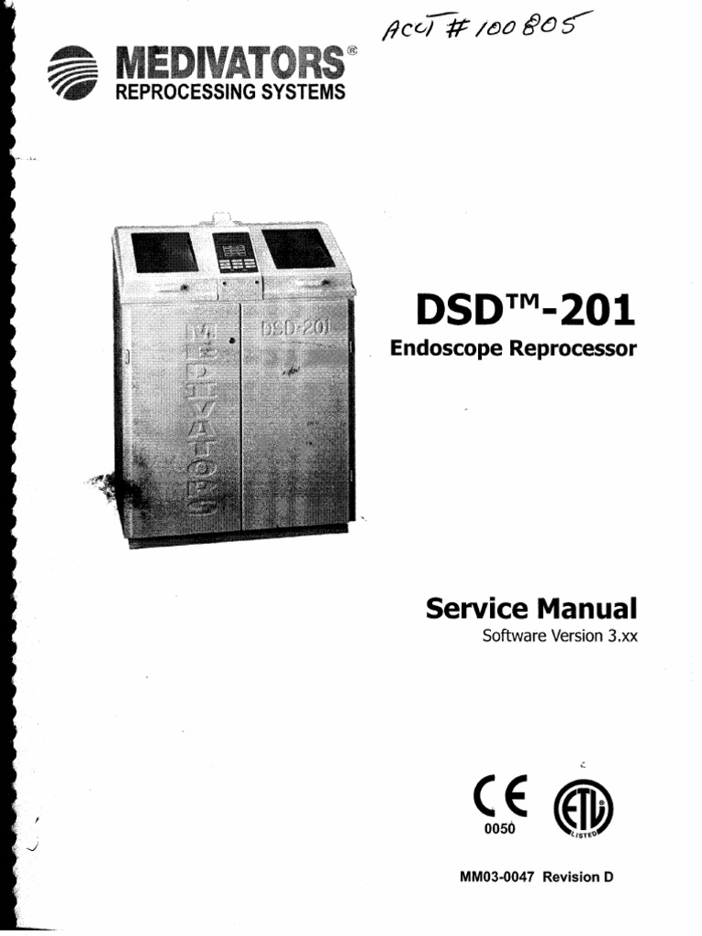 Medivators DSD-201 Endoscope Reprocessor - Service Manual PDF | PDF