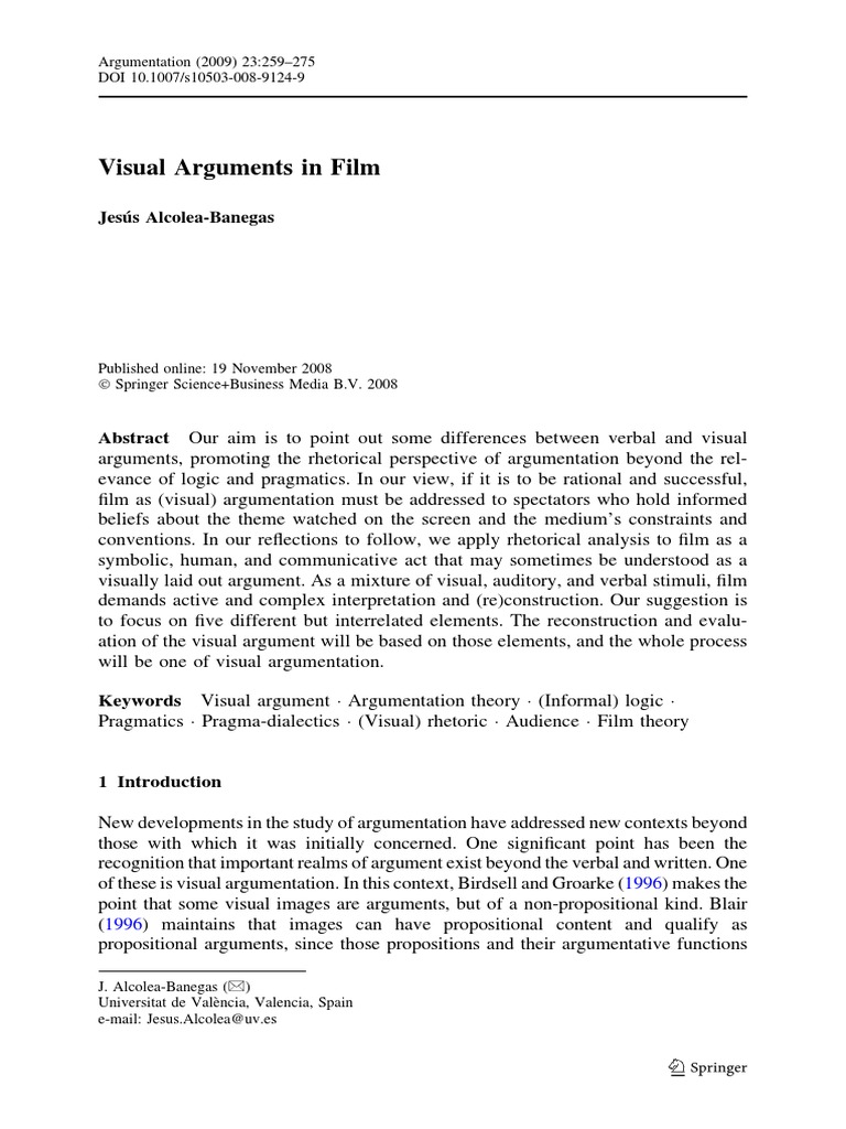 Visual Rhetoric in Film Argumentation | PDF | Rhetoric | Narrative