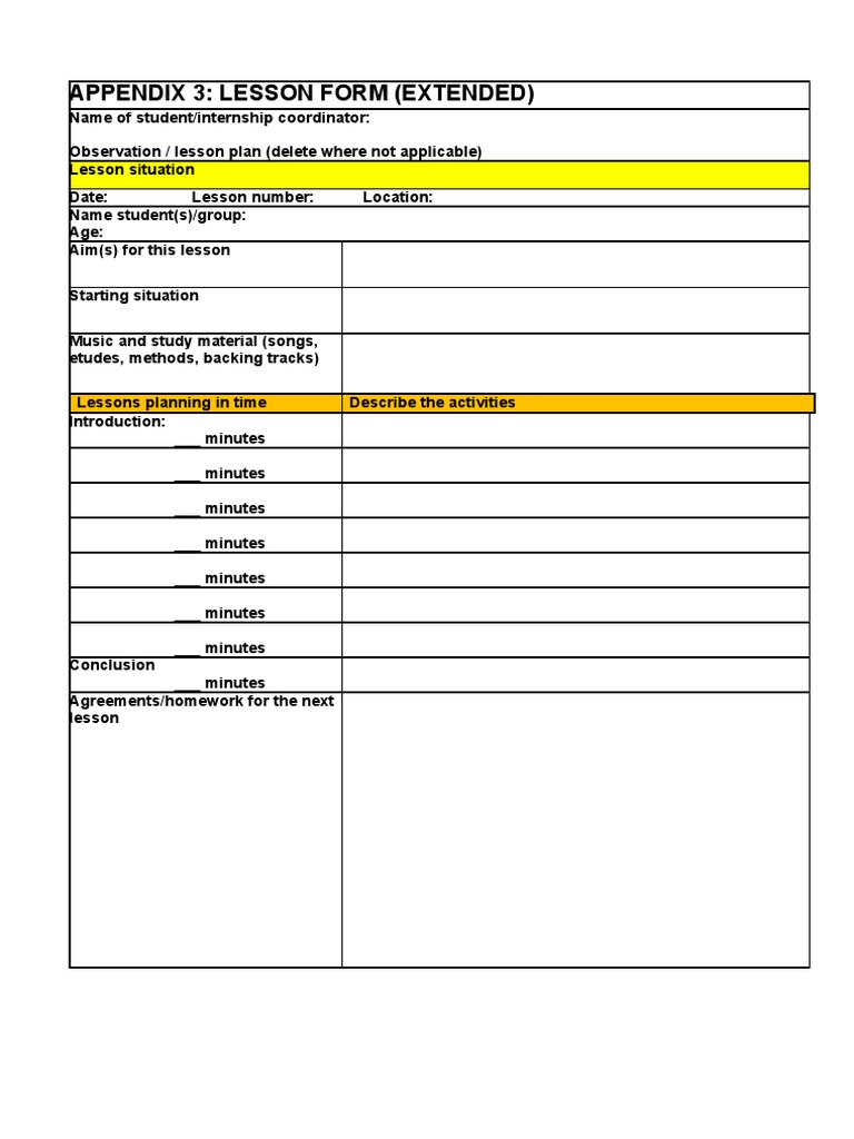 Lesson Forms Education | PDF | Pedagogy | Teachers