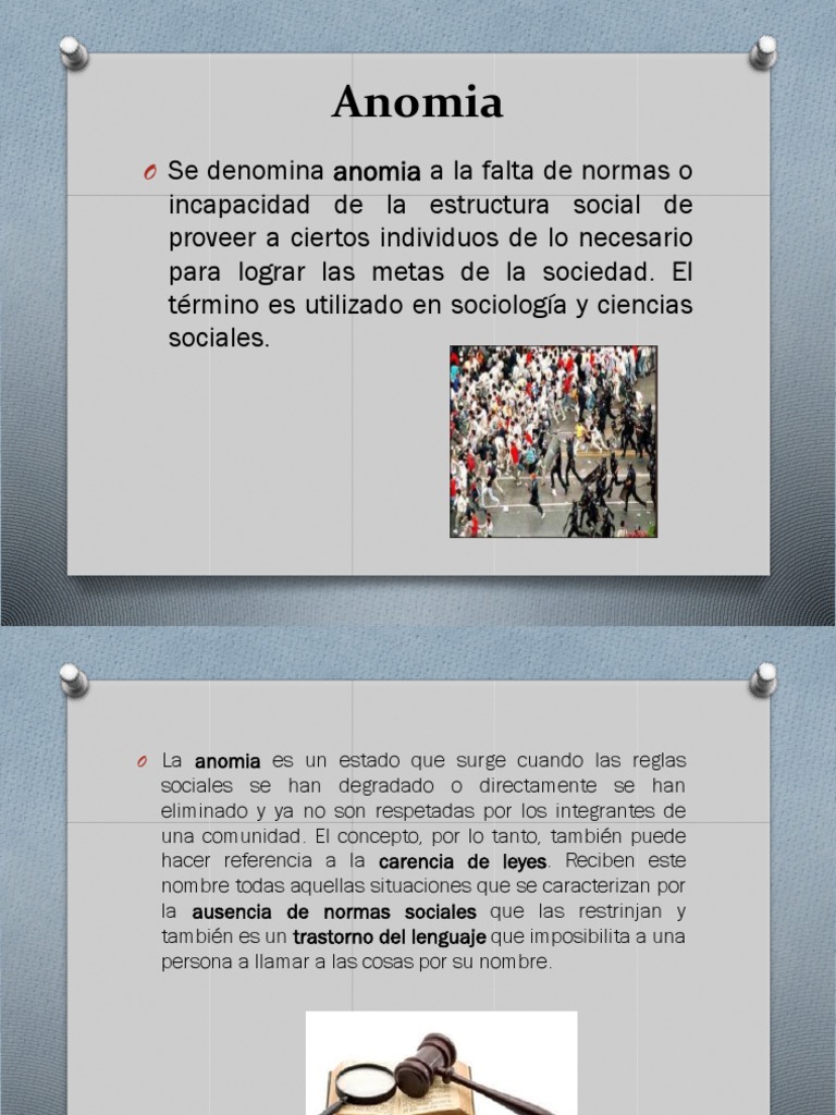 Definición y ejemplos de anomia social | PDF