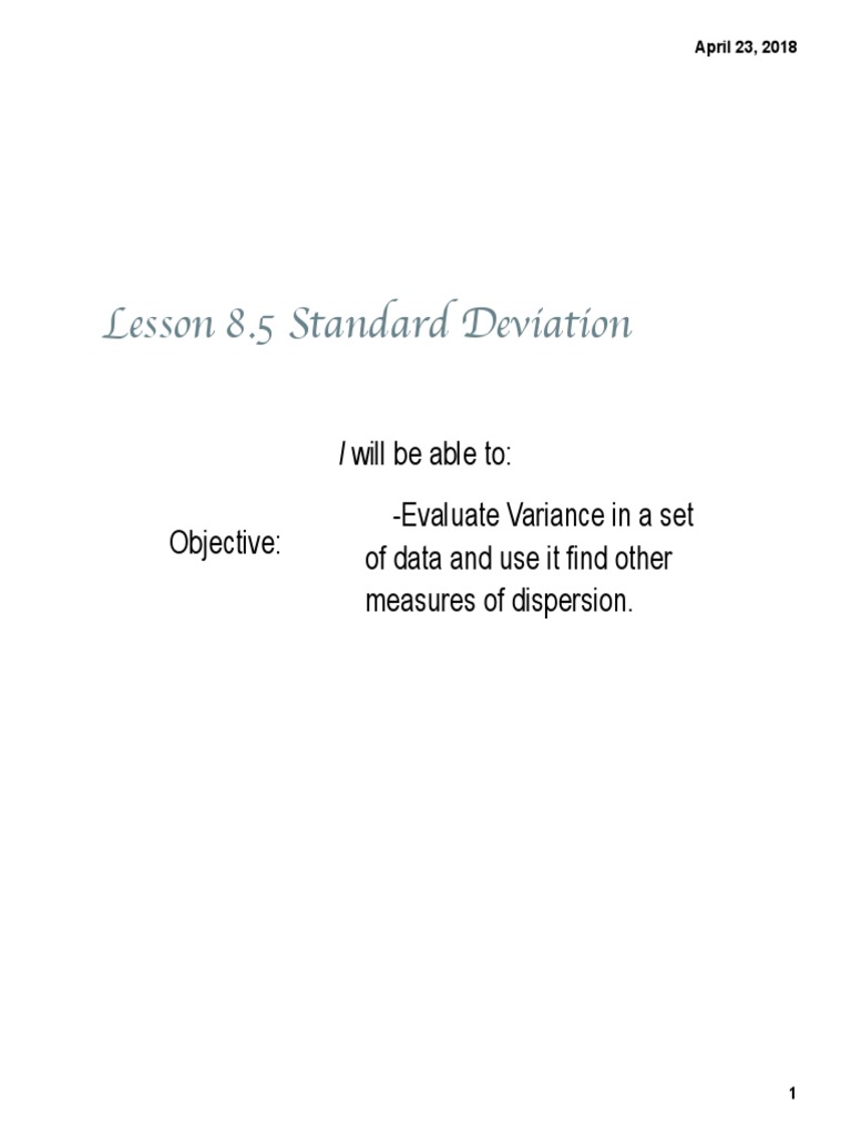 Lesson 8 | PDF | Standard Deviation | Standard Score