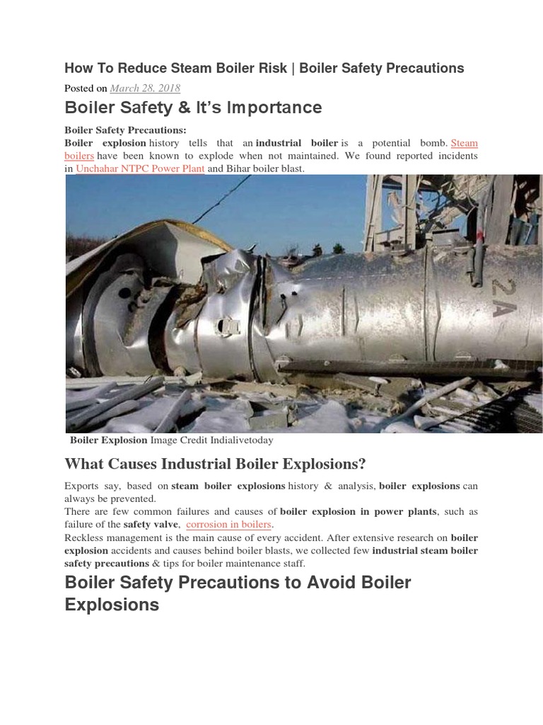 Boiler Safety & It's Importance: How To Reduce Steam Boiler Risk ...