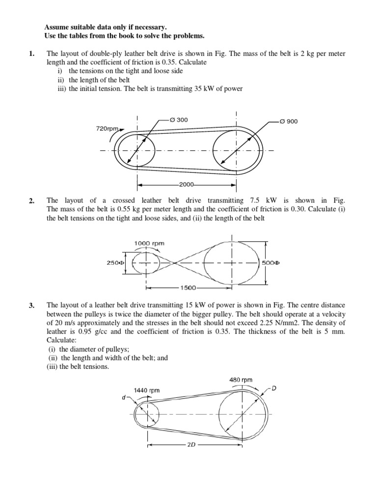 Assignment Questions | PDF | Gear | Belt (Mechanical)