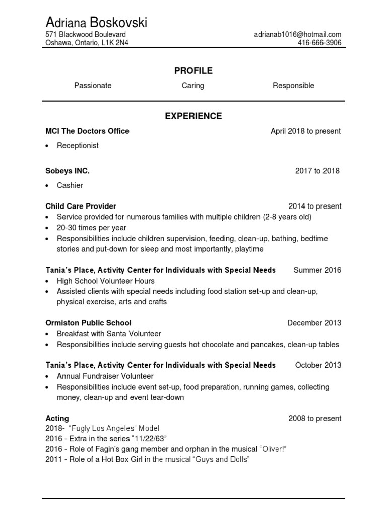 Adriana Boskovski Resume | PDF
