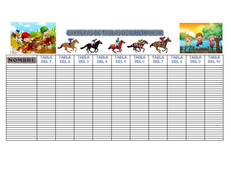 Carreras de Tablas de Multiplicar | PDF
