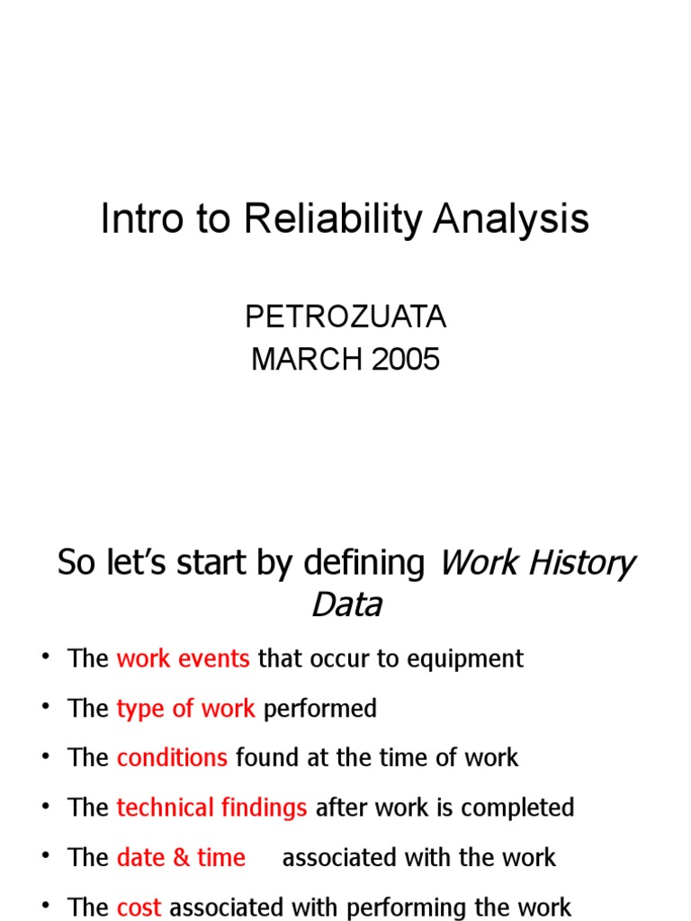 Curso Intro To Reliability Analysis 0305 Pdf Reliability