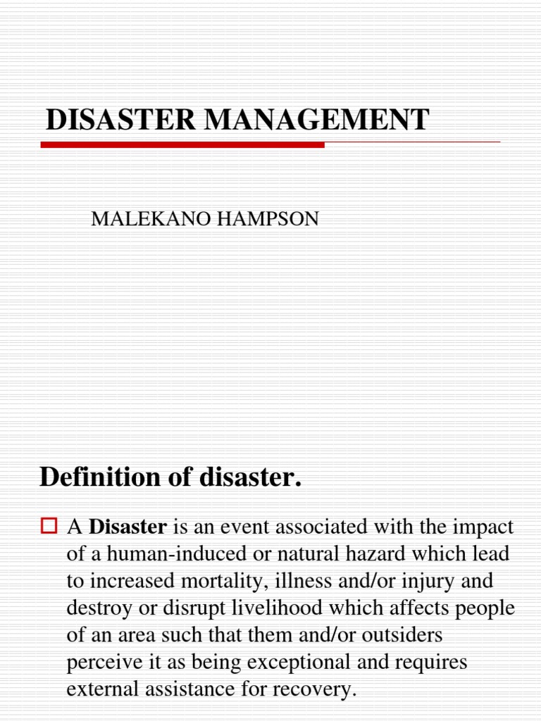 A Comprehensive Overview of Disaster Management: Definitions ...