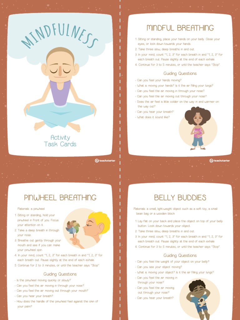 Mindful Breathing: Activity Task Cards | PDF | Breathing | Senses