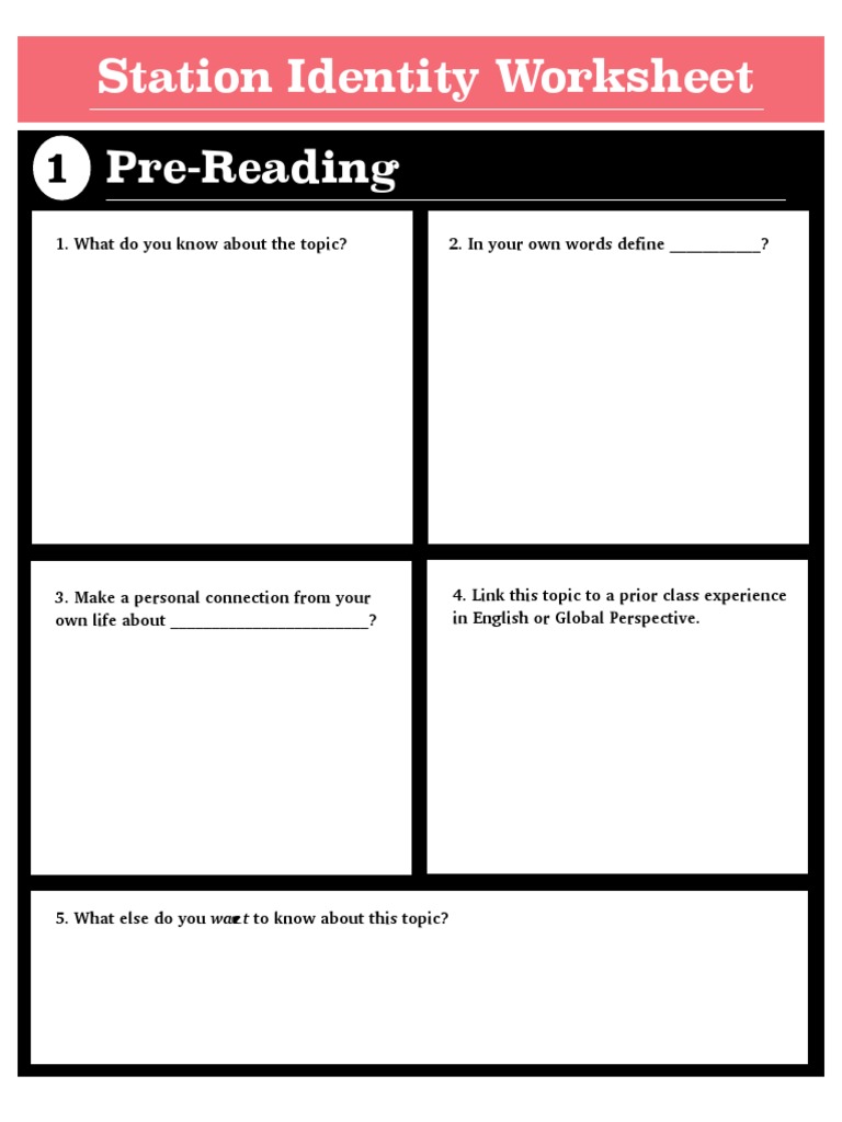 Station Identity Worksheet | PDF | Learning | Behavior Modification