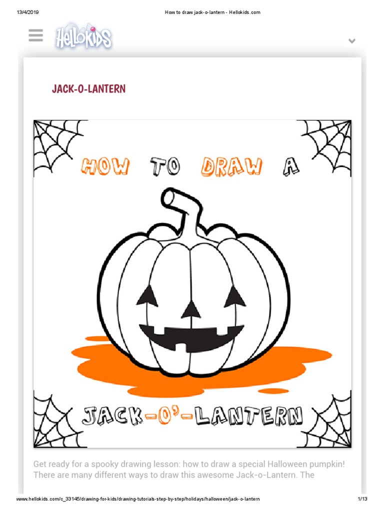 How To Draw Jack-O-Lantern PDF | PDF | Folklore | Night