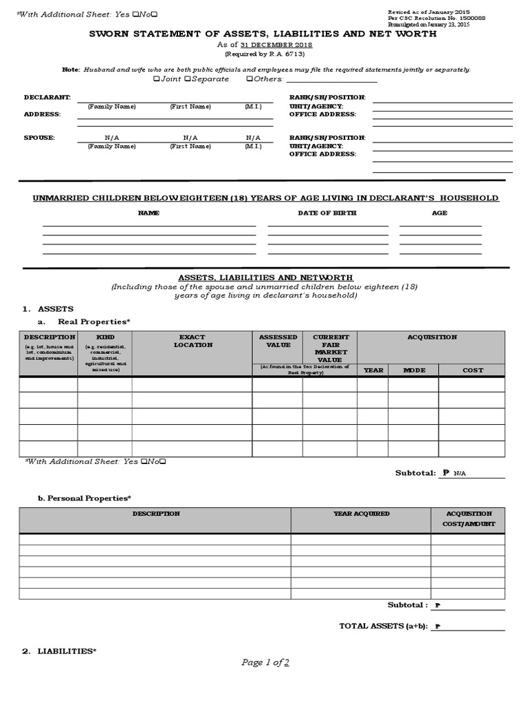 Saln Form | PDF | Social Institutions | Social Science