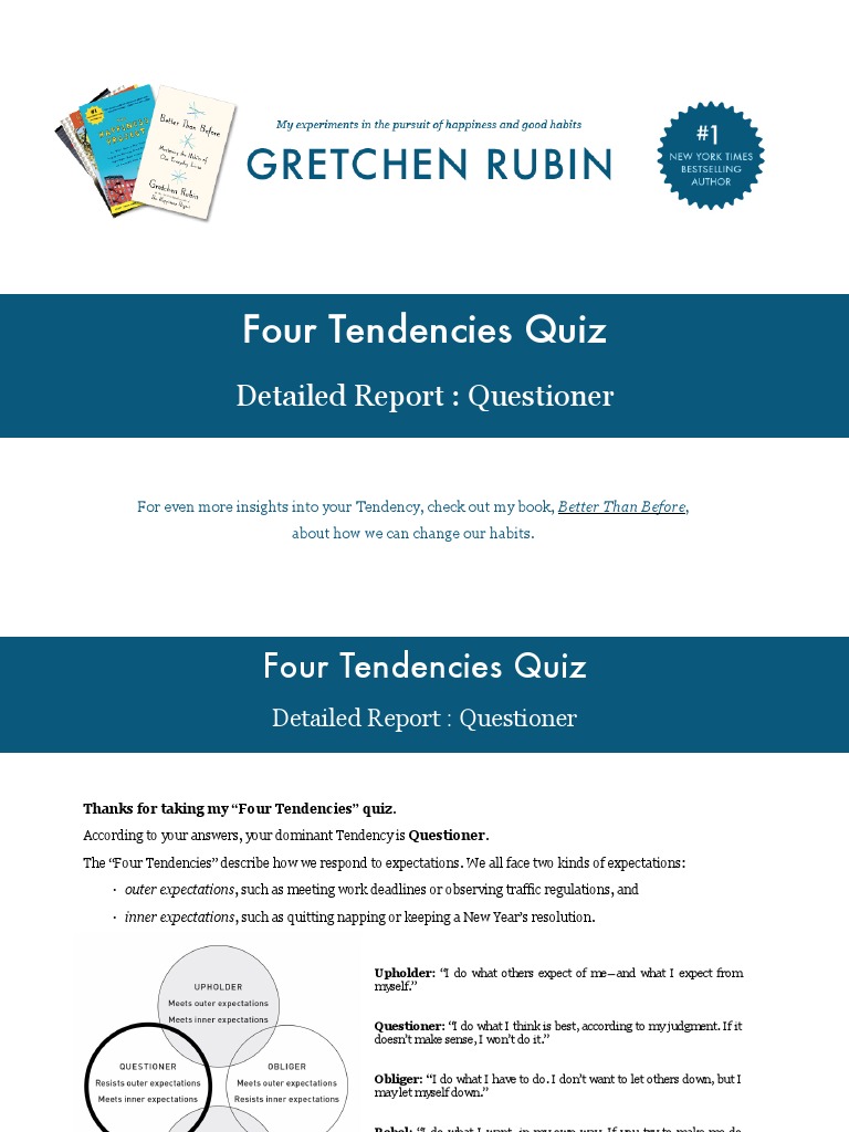 Four Tendencies Quiz | PDF | Reason | Emergence