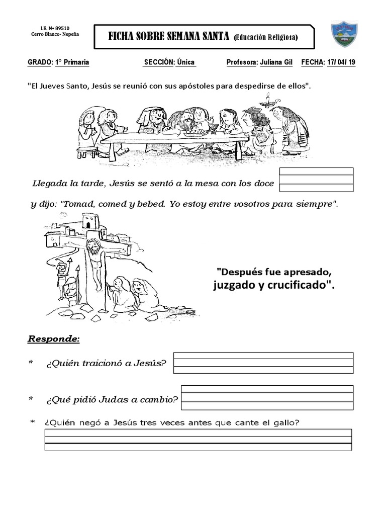 Ficha Sobre Semana Santa | PDF