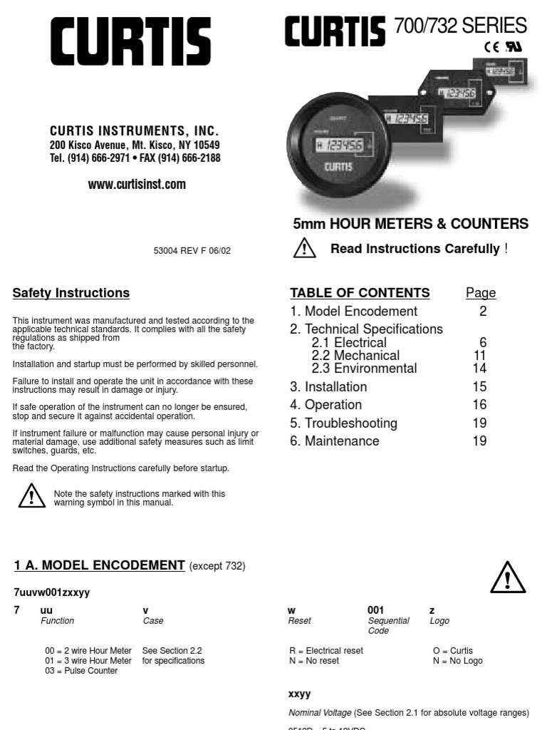 Manual Curtis Instrumentos 700-732 Series PDF | PDF | Alternating ...