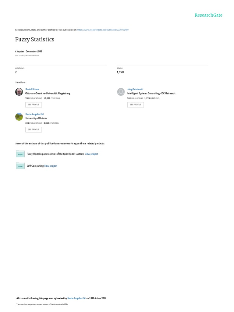 Fuzzy Statistics PDF | PDF | Fuzzy Logic | Statistics