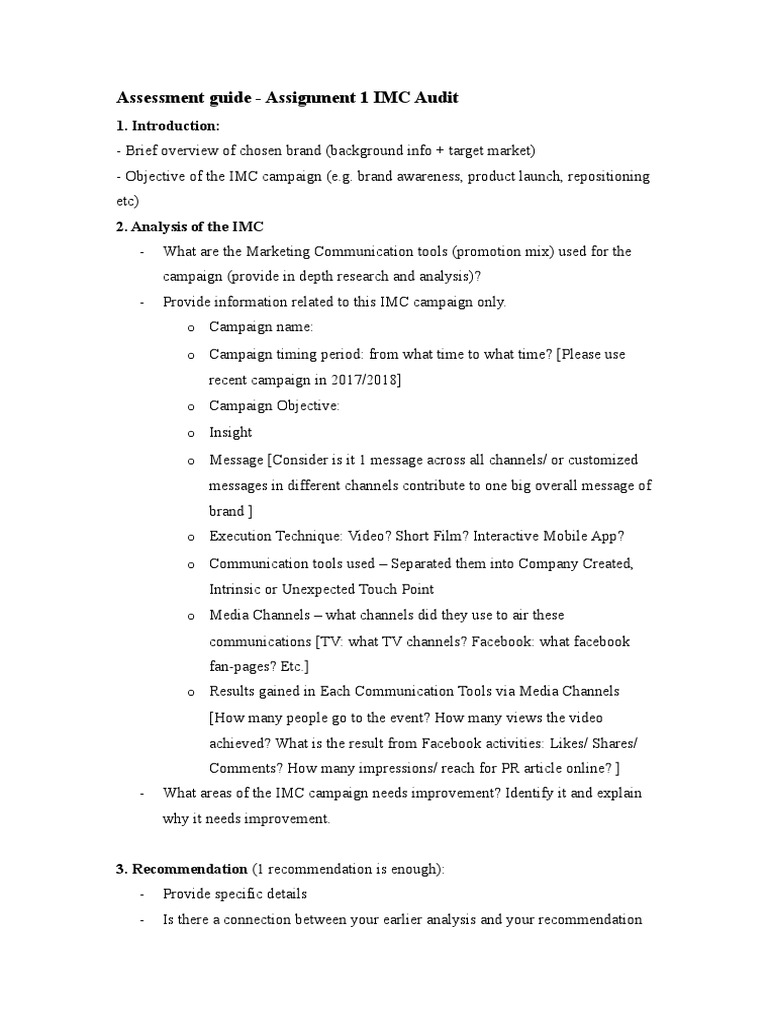 IMC Audit Guide for Marketers | PDF | Business