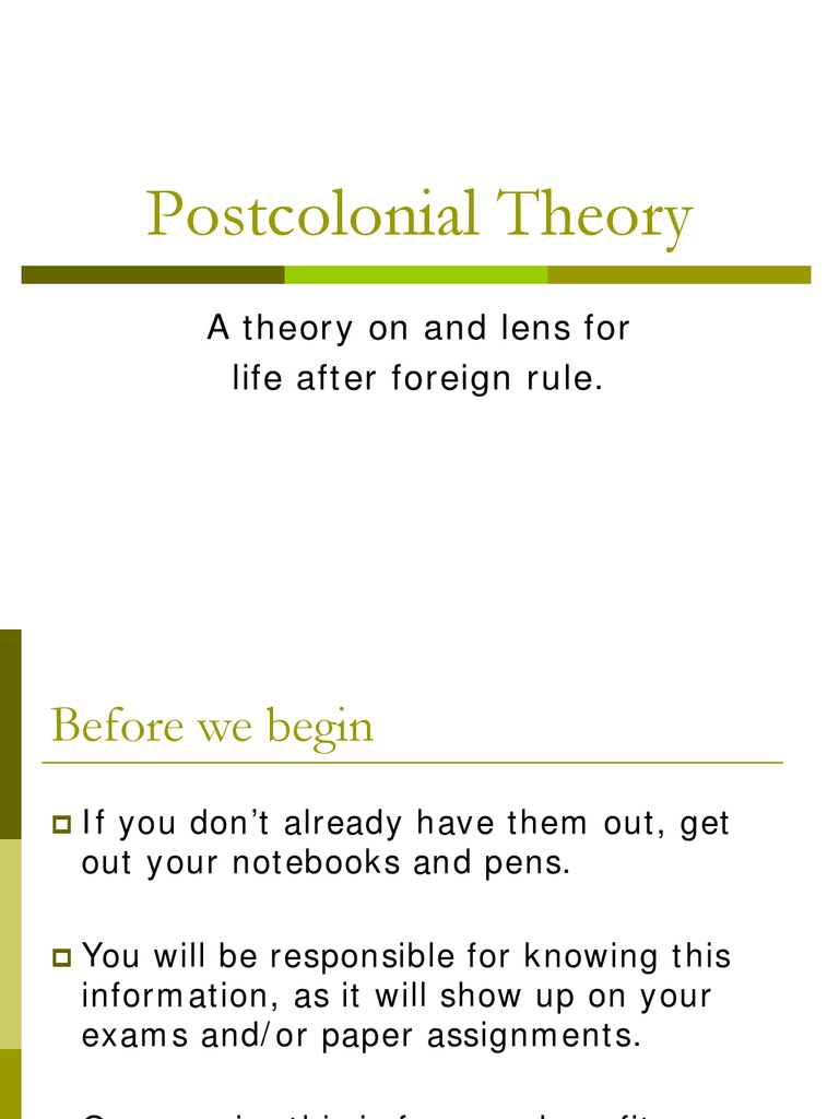 Post Colonial Theory | PDF | Postcolonialism | Colonialism