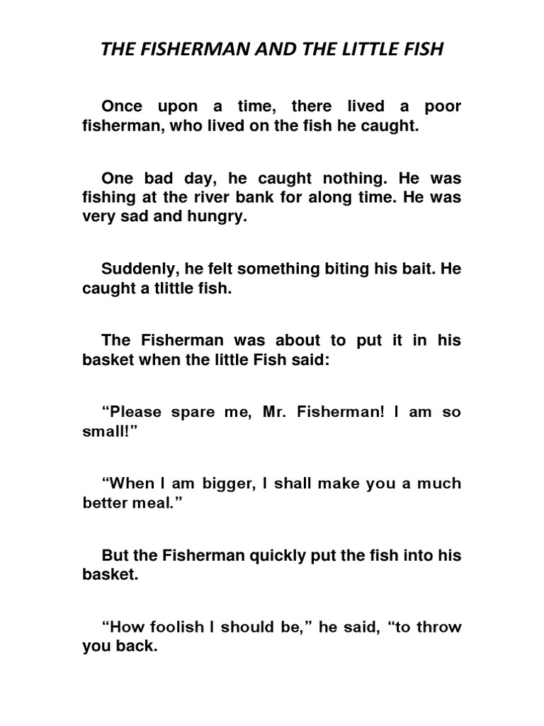 The Fisherman and The Little Fish | PDF | Fish | Fish And Humans