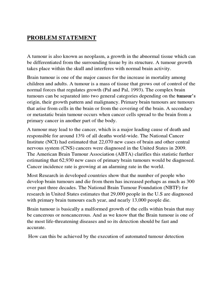 Problem Statement | PDF | Image Segmentation | Brain Tumor