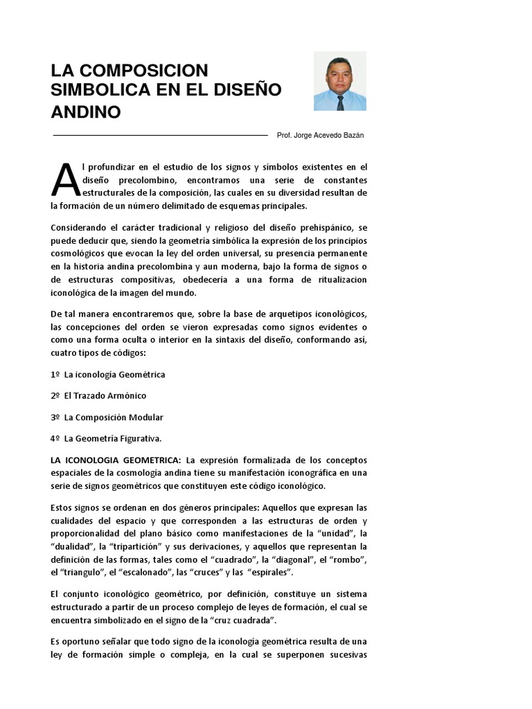 La Composicion Simbolica en El Diseño Andino | PDF | Geometría ...