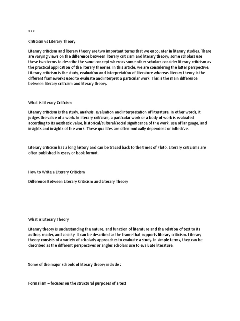 Literary Theory and Criticism | PDF | Art Criticism | Critical Theory