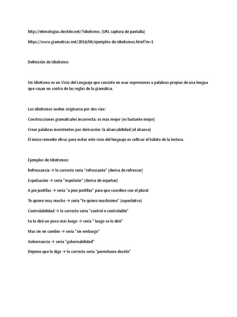 Idiotismo | PDF