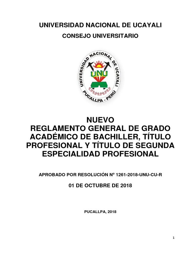Reglamento de Grados y Títulos Unu | PDF | Educación Secundaria | Enfermería