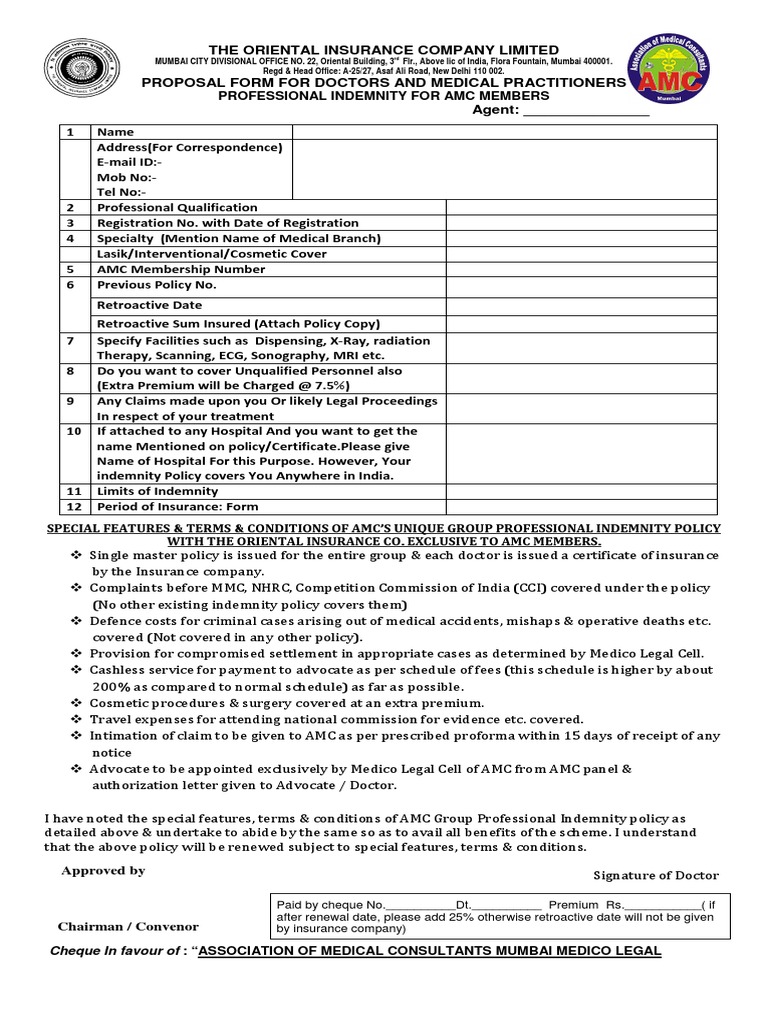 Professional Indemnity Form PDF | PDF | Professional Liability ...