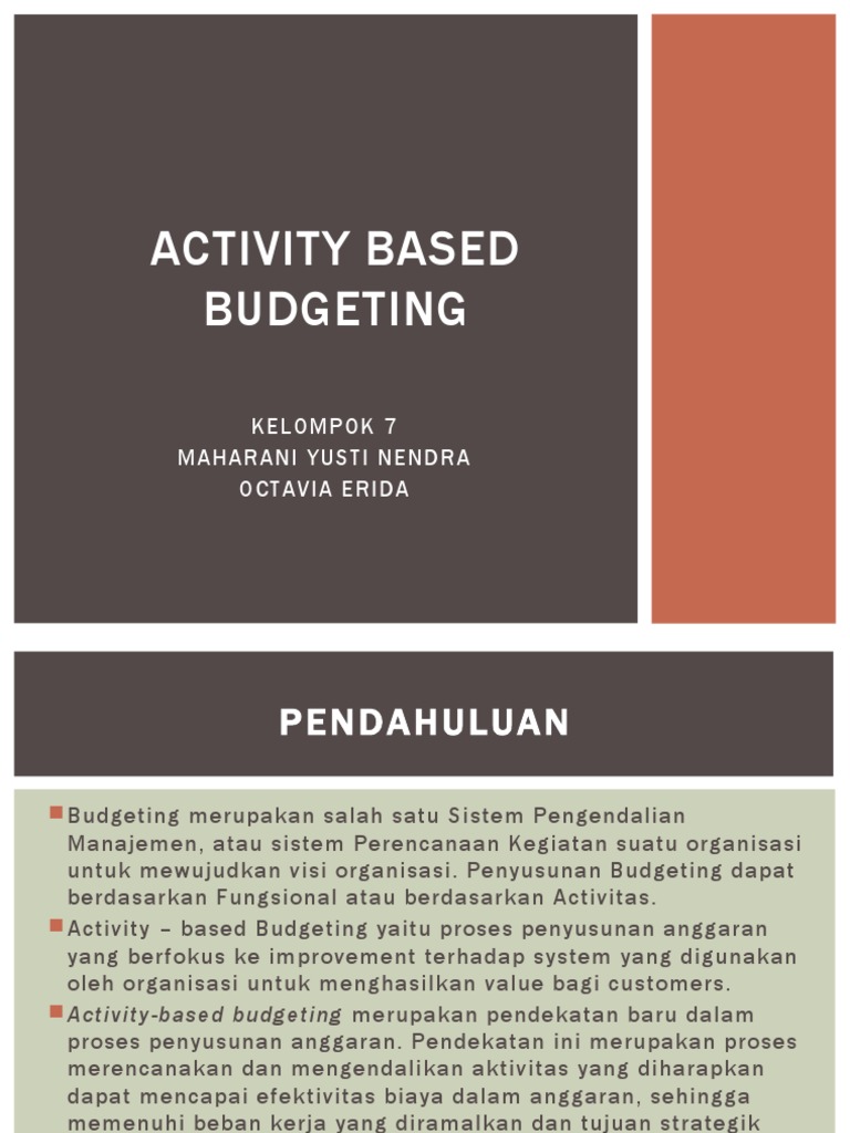 Activity Based Budgeting | PDF | Karier & Perkembangan