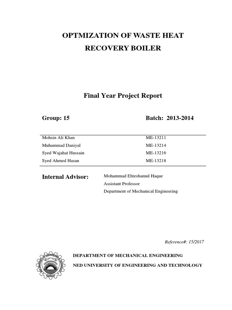 FYP Report Final PDF | PDF | Boiler | Heat Exchanger
