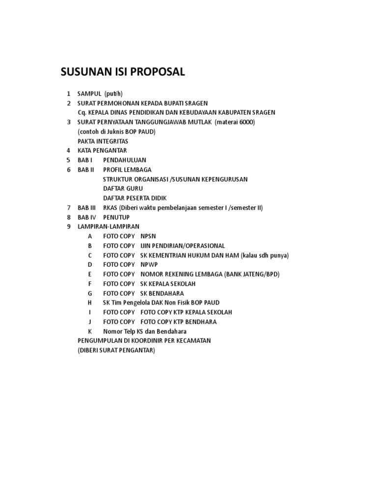 Tata Susunan Proposal | PDF