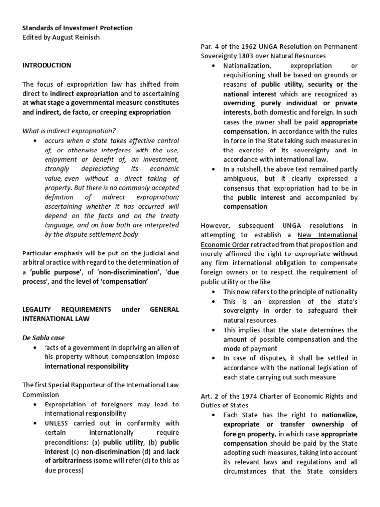 Standards of Investment Protection Edited by August Reinisch | PDF ...