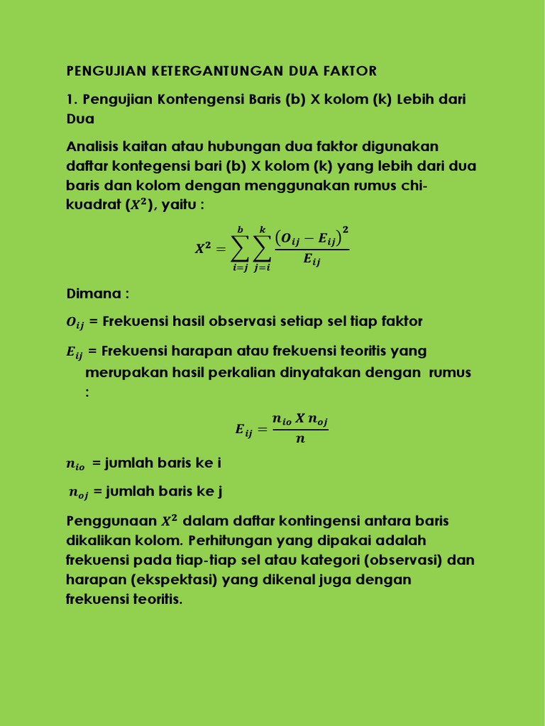 Pengujian Ketergantungan Dua Faktor | PDF